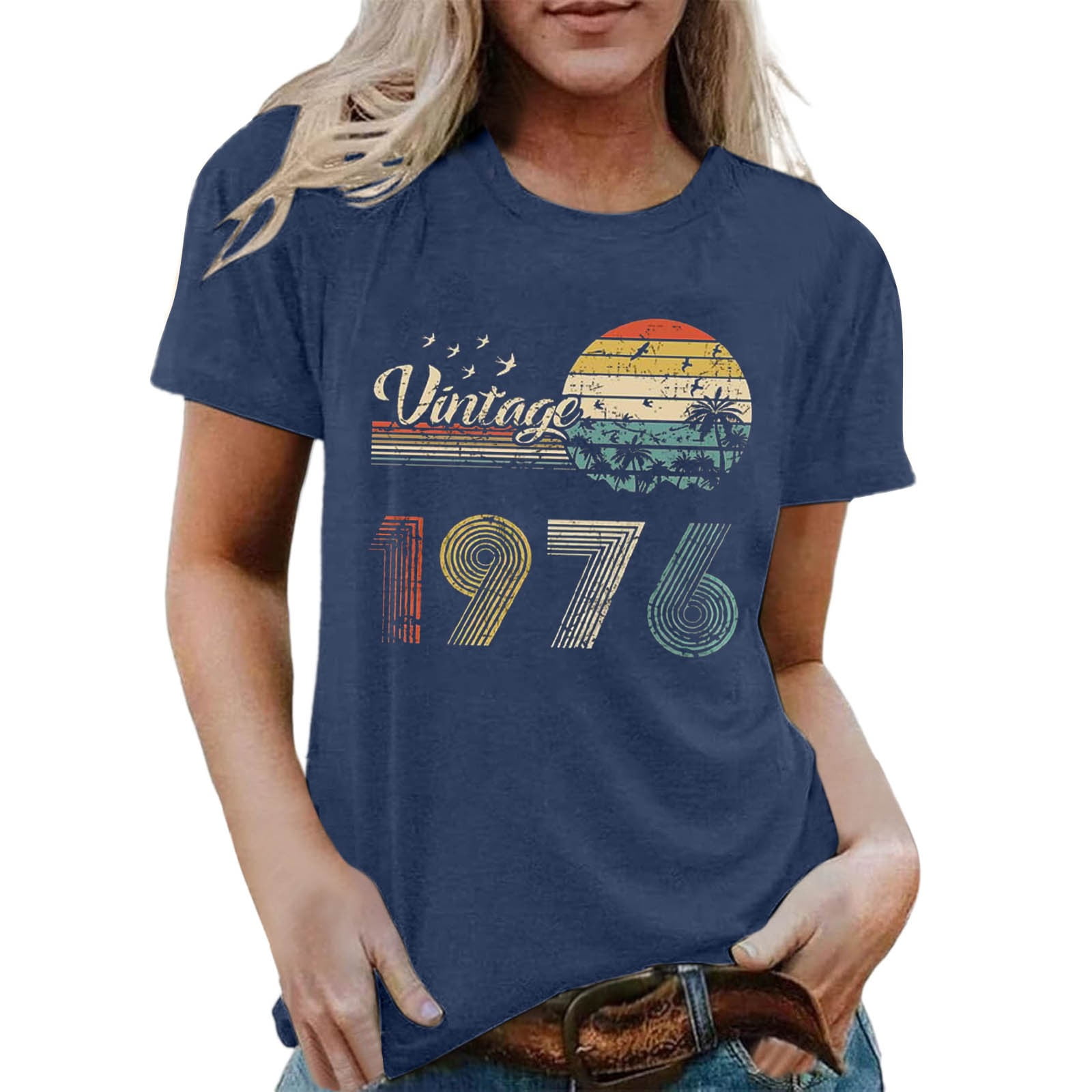 Click here for Generic Vintage 1976 Tshirt For Women 2026 Summer... prices