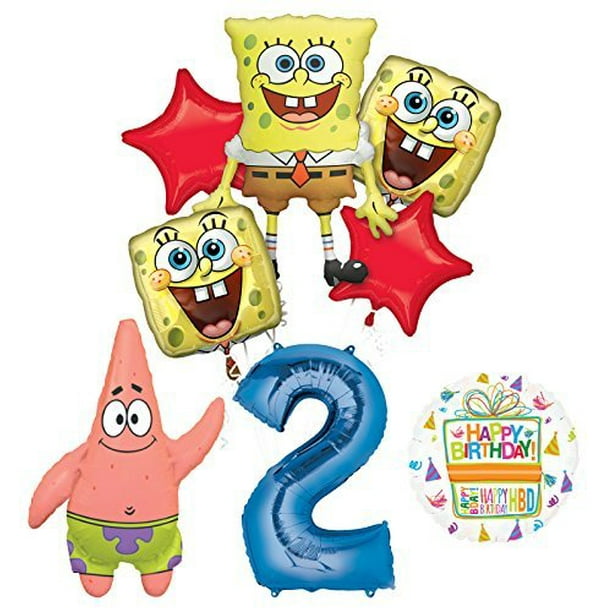 Spongebob Squarepants 2nd Birthday Party Supplies and Balloon Bouquet ...
