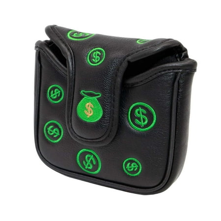 Golf Mallet Putter Head Cover PU Leather Embroidery Wrap Sleeve ...