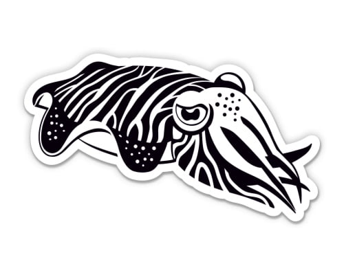 Cuttlefish - 3" Vinyl Sticker - For Car Laptop Water Bottle Phone ...