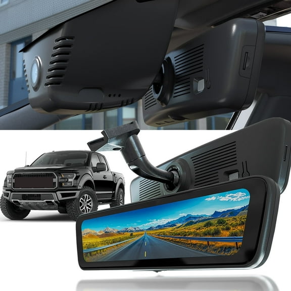 AUTO-VOX V5 Mirror Dash Cam Front and Rear,9.35’’ Full Laminated Touch ...