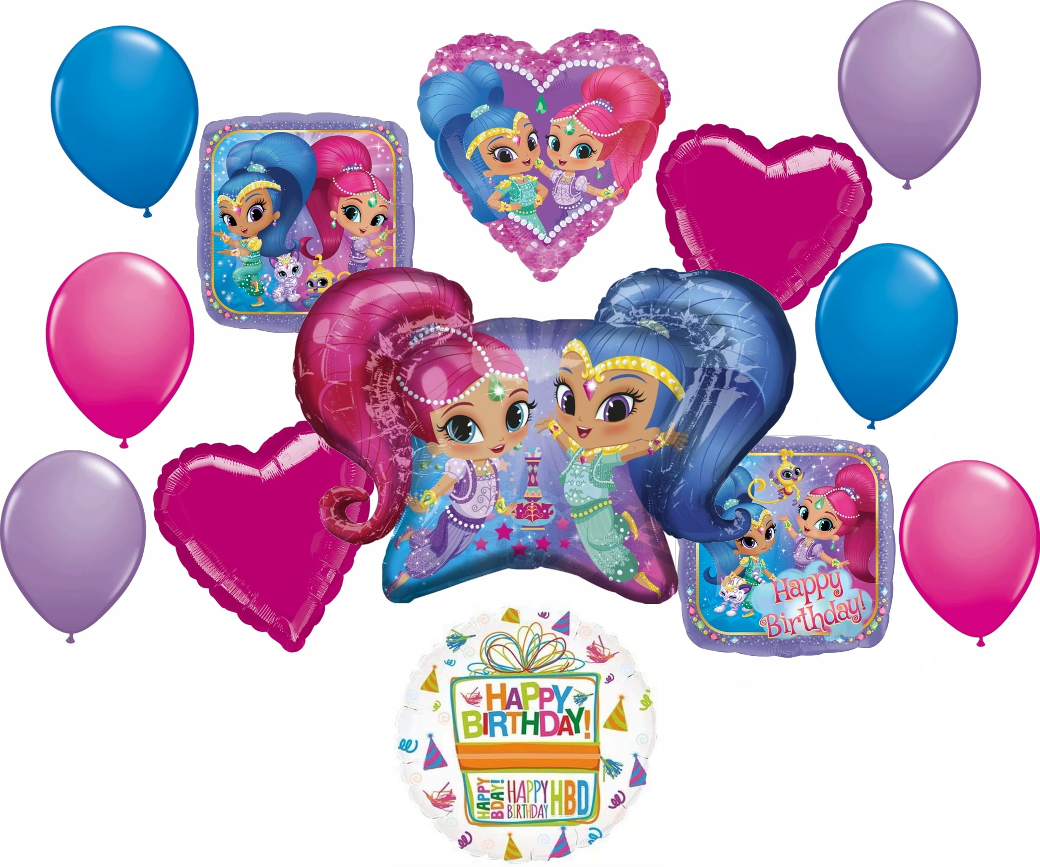 Shimmer and Shine Party Supplies Birthday Balloon Bouquet Decorations ...