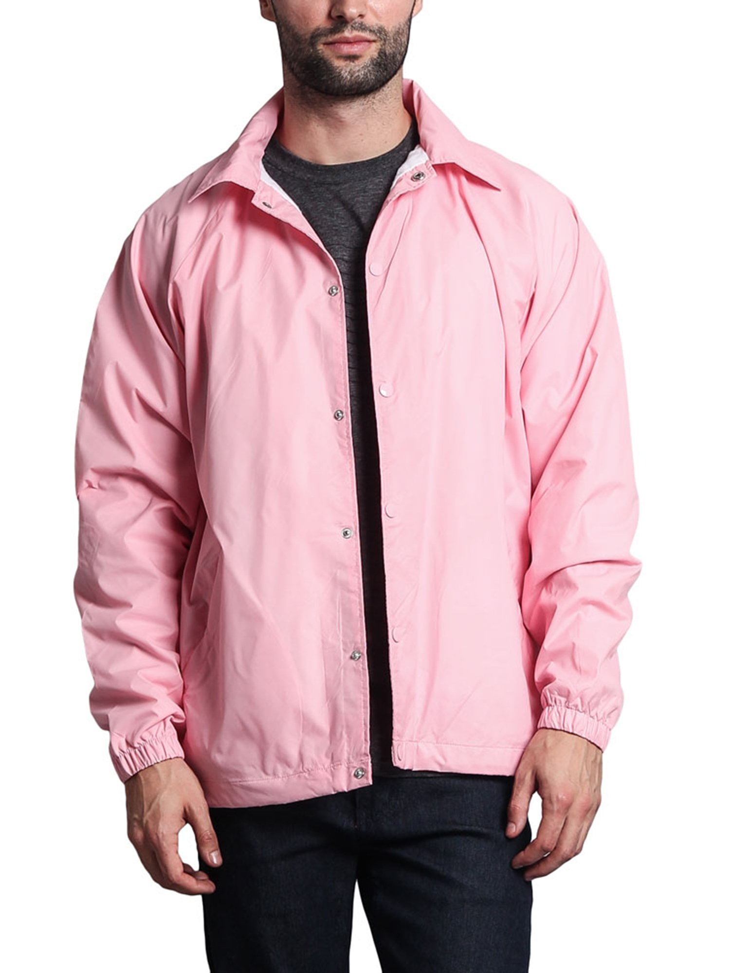 Men's Waterproof Windbreaker Jacket VOS - Pink - Large - Walmart.com