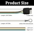 25ft 4 Wire 4-Flat Trailer Light Wiring Harness Extension Kit, with 18 ...