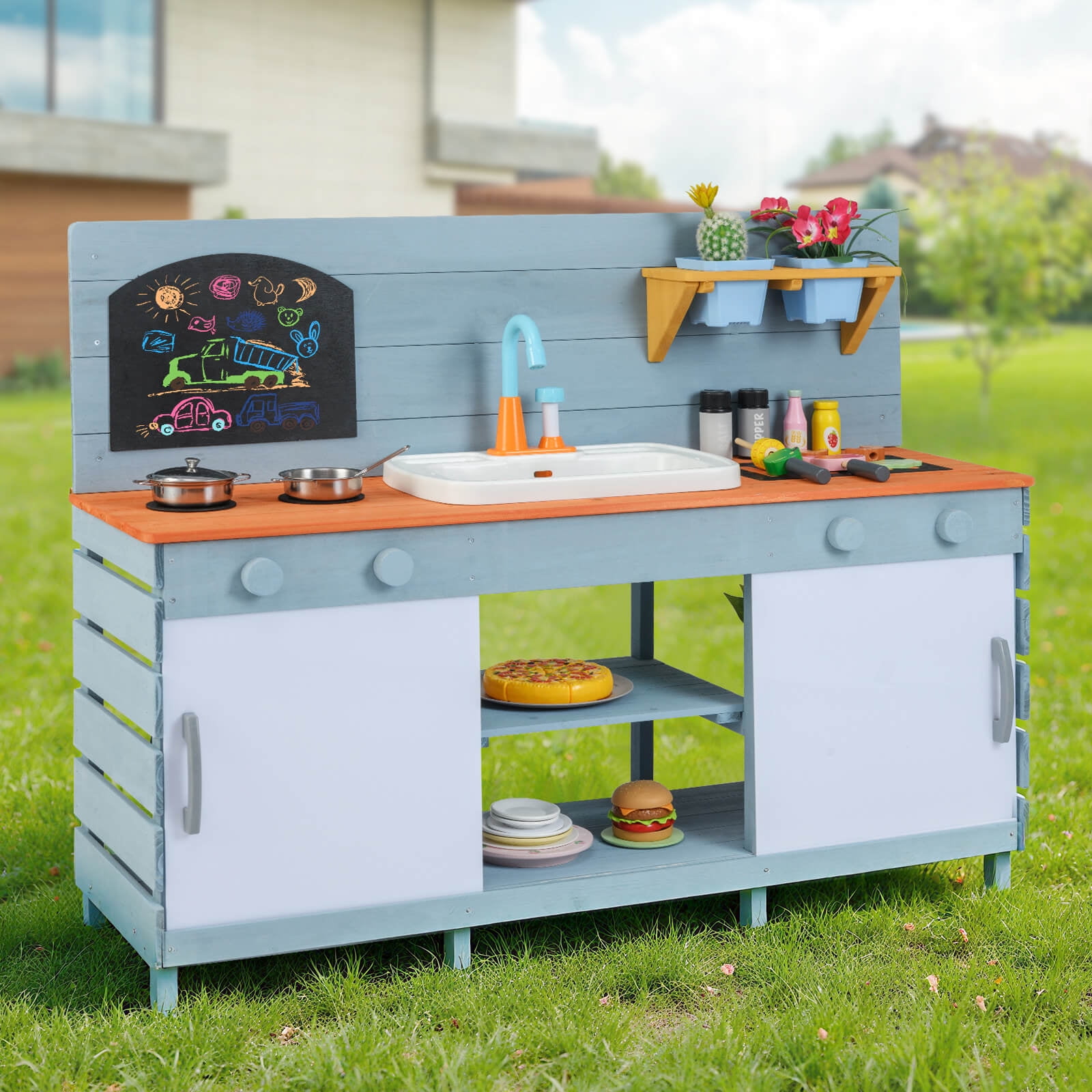 Click here for Costway Play Kitchen For Kids Wooden Toy Kitchen P... prices