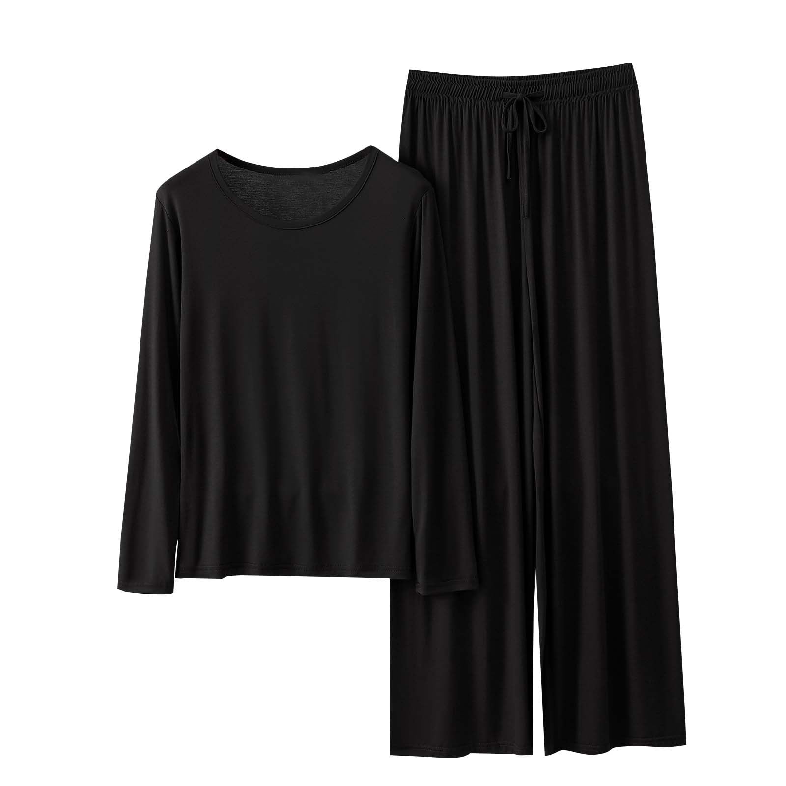 Click here for Meetotime Womens Pajama Sets Solid Color Round Nec... prices