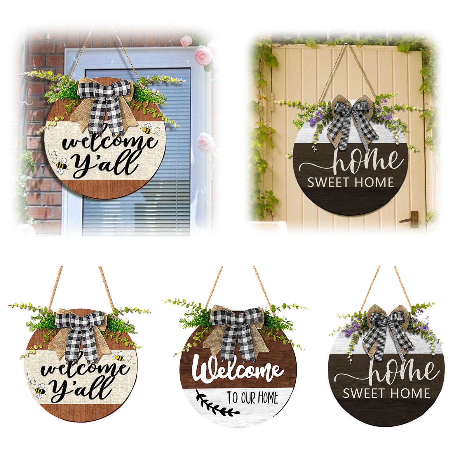 Click here for Livohomi 30cm/11.81in Wooden Welcome Sign Round Ga... prices