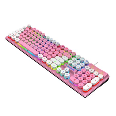 HonHaione 104 Keys Ergonomic Wired Computer Mechanical Luminous ...