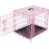Internet's Best Double Door Steel Dog Kennel - Small 24" - Pink ...