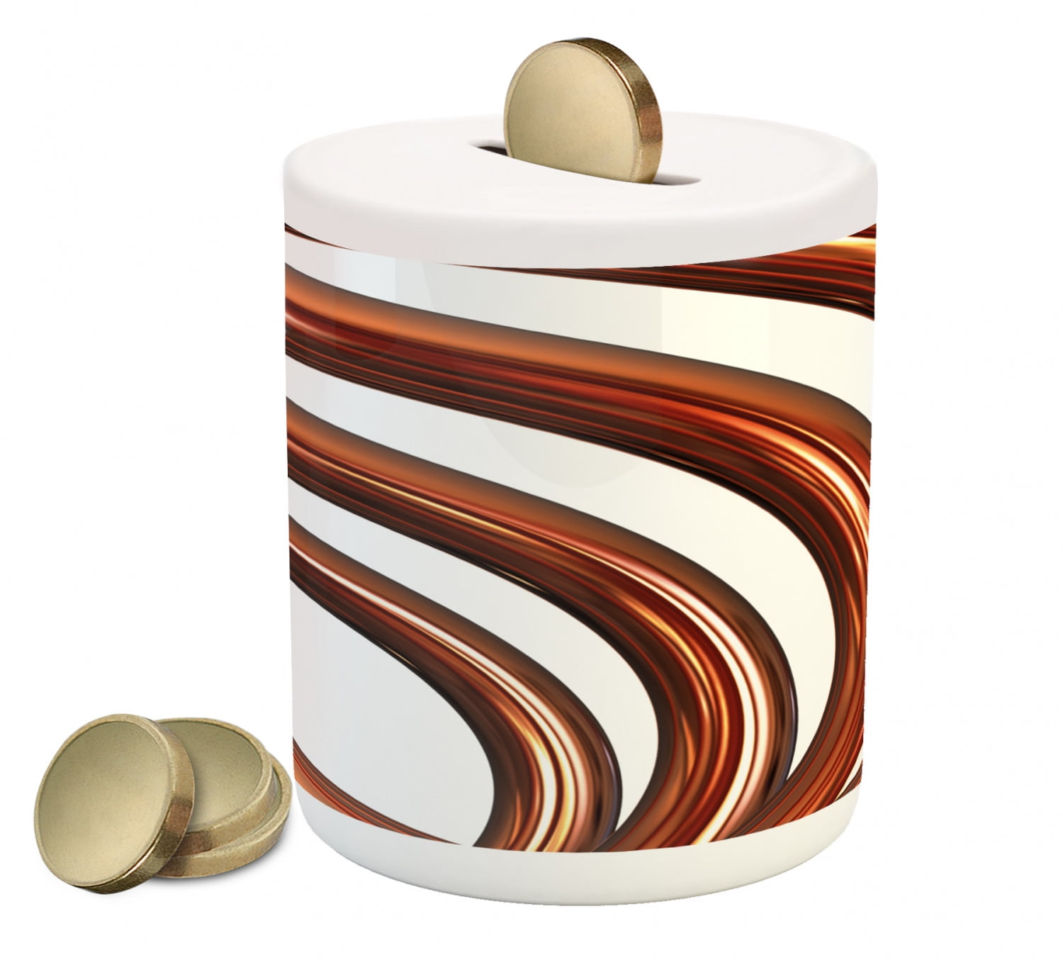 Abstract Piggy Bank, Helix Coil Curved Spiral Swirled Shape on White ...