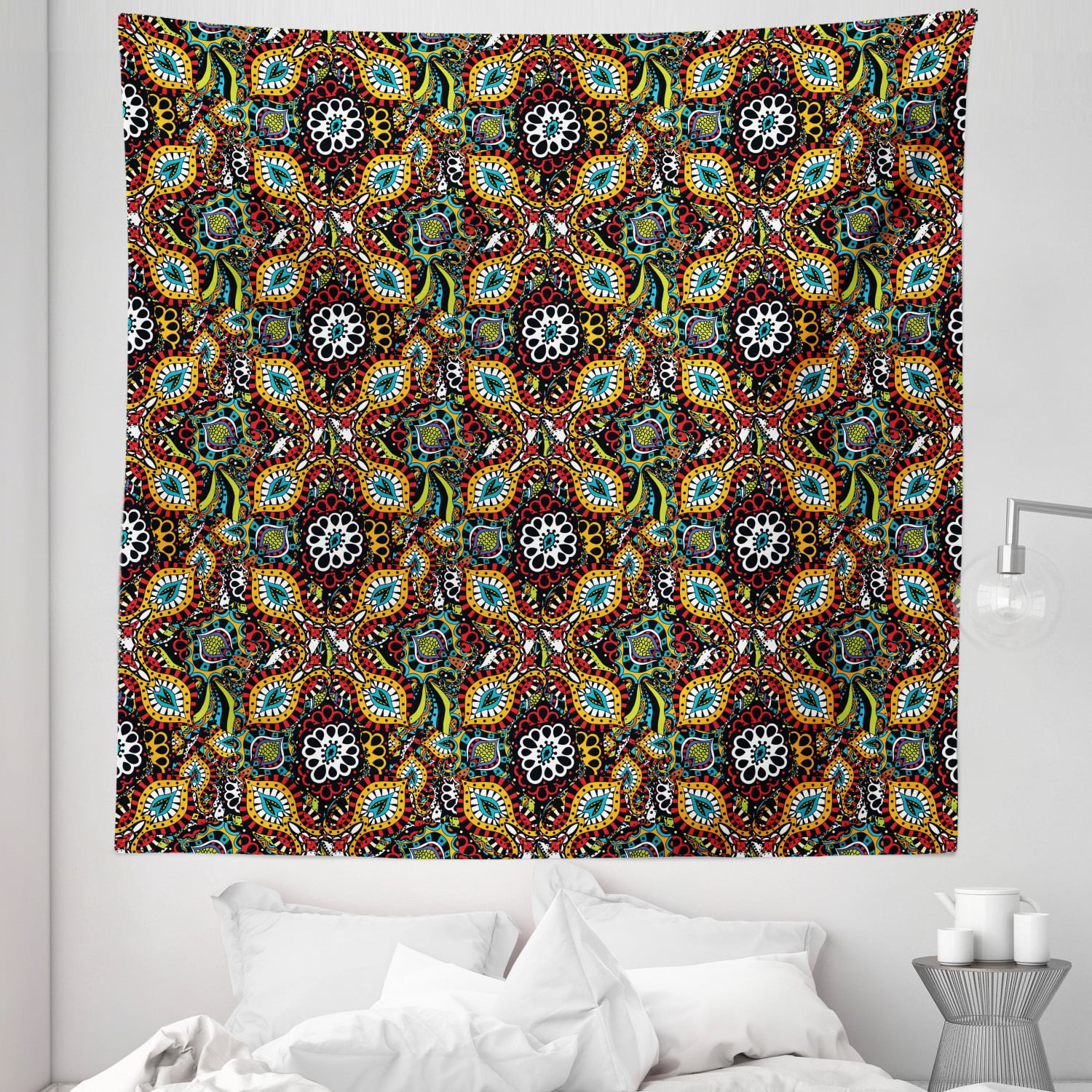 Traditional Tapestry, Folk Funky Pattern with Eastern Bohemian Gypsies ...