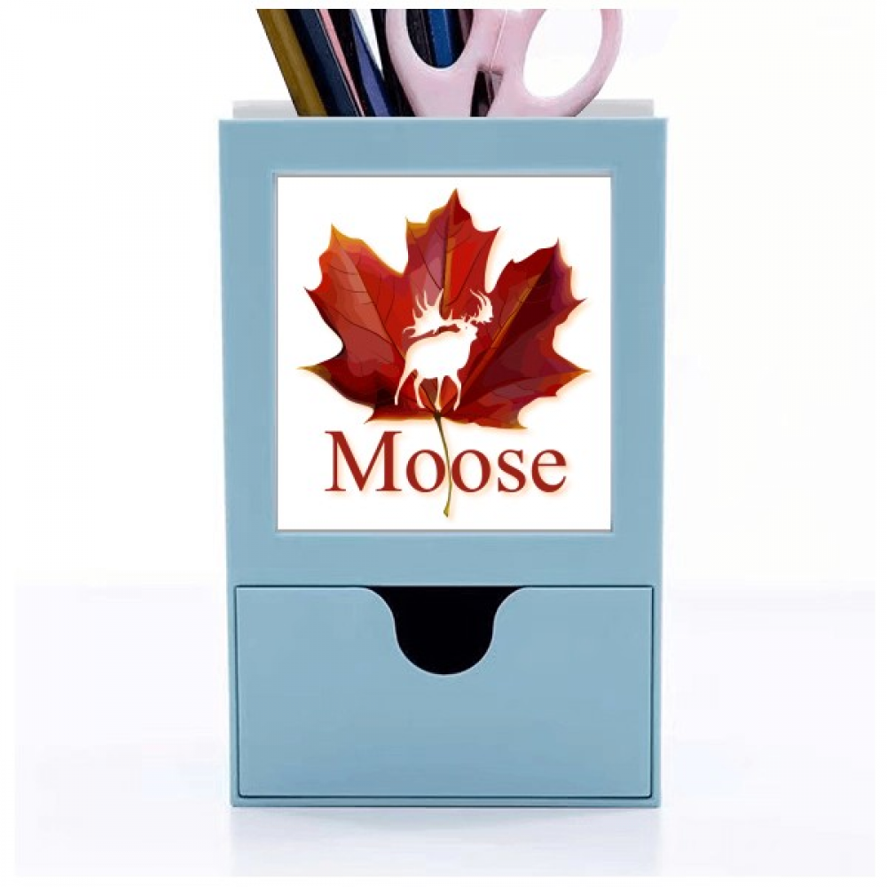 Moose Outline Maple Desk Supplies Organizer Pen Holder Card - Walmart.com