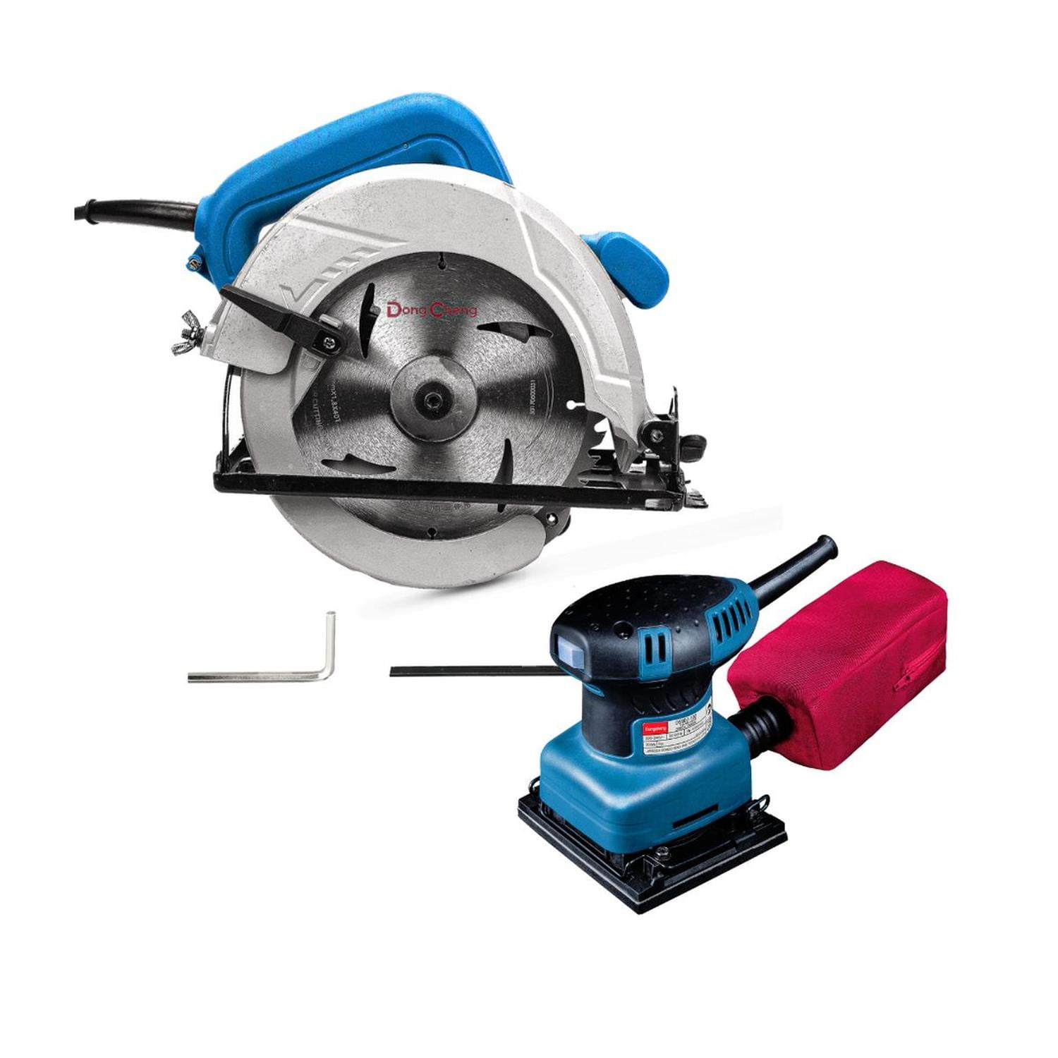 Lijadora Orbital DongCheng 1/4 Hoja 200W DSB02-100 y Sierra Circular 7 ...