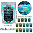 600Pcs Colorful Glow-In-The-Dark Garden Stones,Night Guide Luminous ...