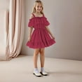 Avrntaa Cold Shoulder Dress for Toddler Girls Summer Trendy Ruffle Hem ...