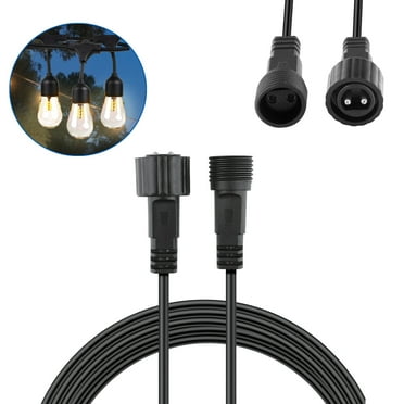 2 Pin Extension Cable for Solar Outdoor String Lights, 32 Ft Solar ...
