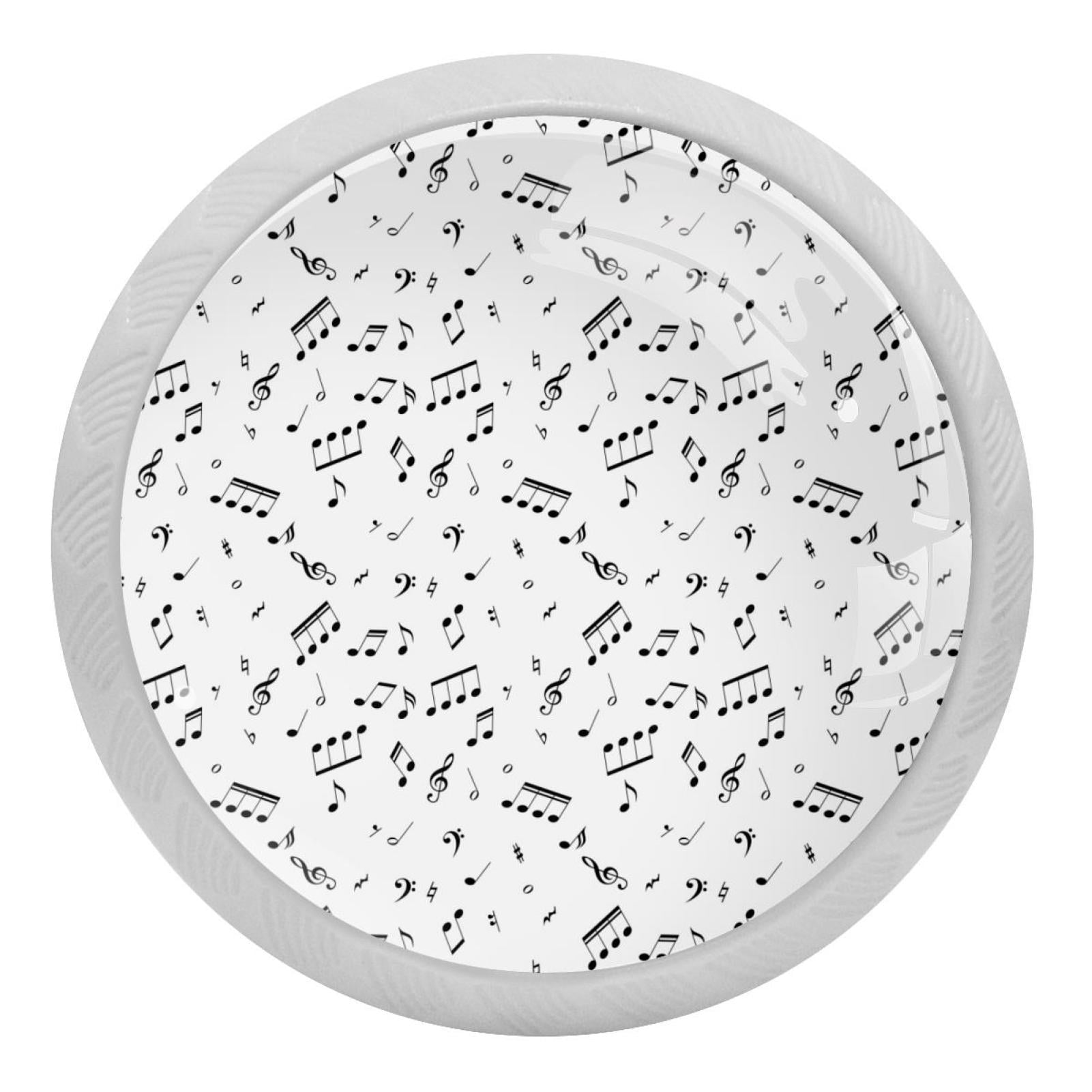 4PCS Round Music Symbols Cabinet Fluorescence Knob Glowing in the Dark ...