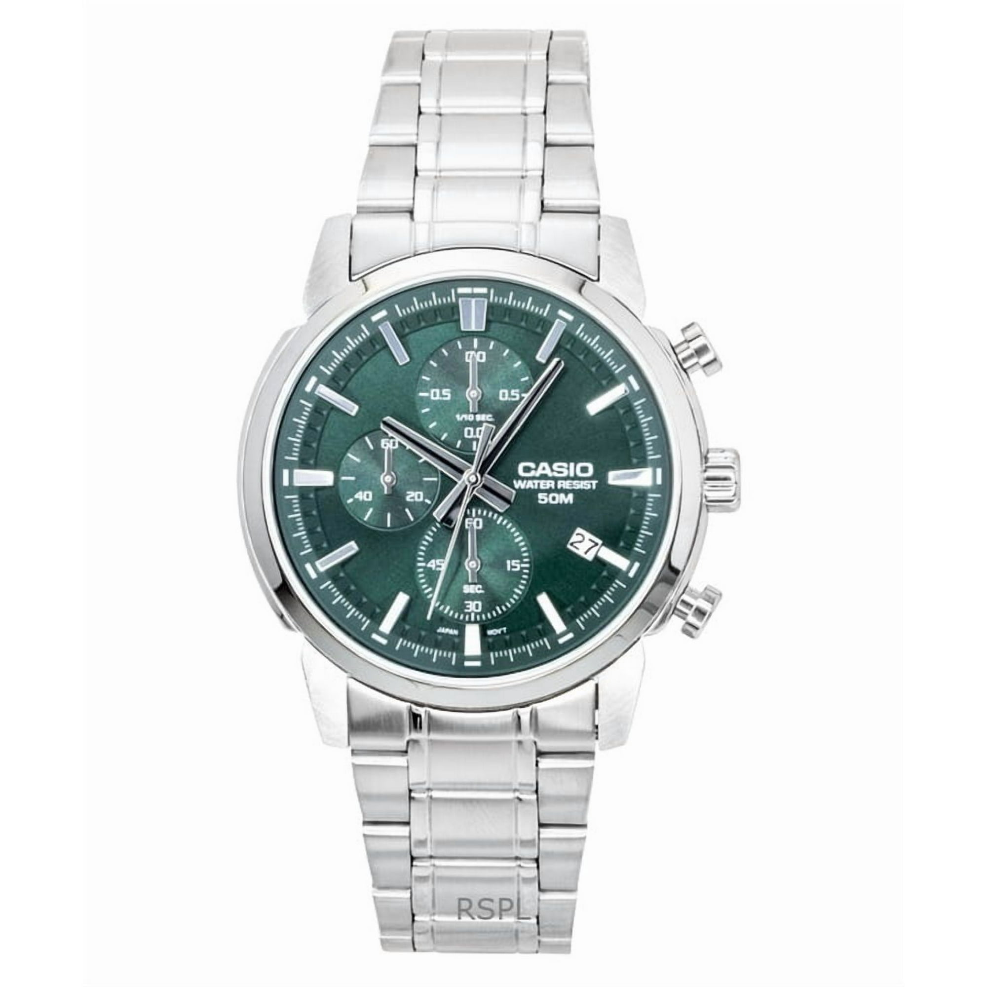 Click here for Casio Chronograph Analog Stainless Steel Green Dia... prices
