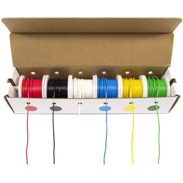 20 Gauge Solid Hook Up Wire Kit (6 Different Colored 25 Foot Spools ...