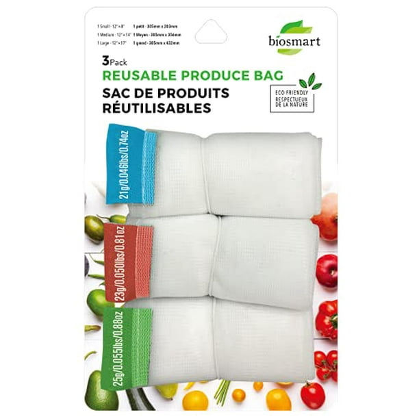 culinary Fresh Reusable Produce Bags: Eco-Friendly grocery Bags 3 Pack ...