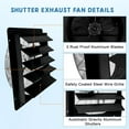 Shininglove 24" Industrial Shutter Exhaust Fan - 3500 CFM Aluminum Wall ...