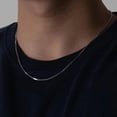 Men's and women's necklace 925 sterling silver chain: 0.8mm 1mm 1.5mm ...