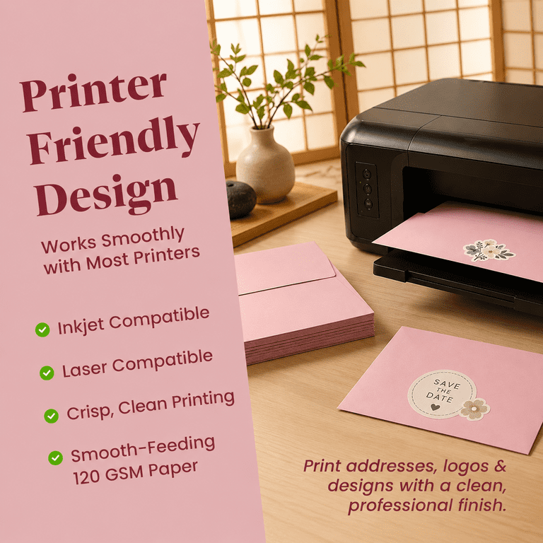 Pink 110 - Single Pack 5x7 Invitation Envelopes for Weddings Graduation ...