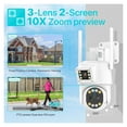 4G SIM Card IP Camera 4K HD 10X Zoom Three-Lens Dual Screen PTZ Camera ...