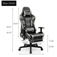 Free Shipping! GTPLAYER Gaming Chair with Bluetooth Speakers Footrest PU Leather Music Office ...