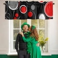 Abstract Red Valances for Windows, Black Grey Circle Modern Geometric ...