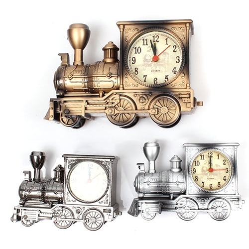 Limei Retro Train Clock Model Train Locomotive Clock Table Time Clock ...