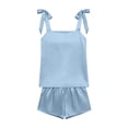 akafmk Womens Silk Pajama Sets Summer Bow Tied Knot Tank Top and Shorts ...