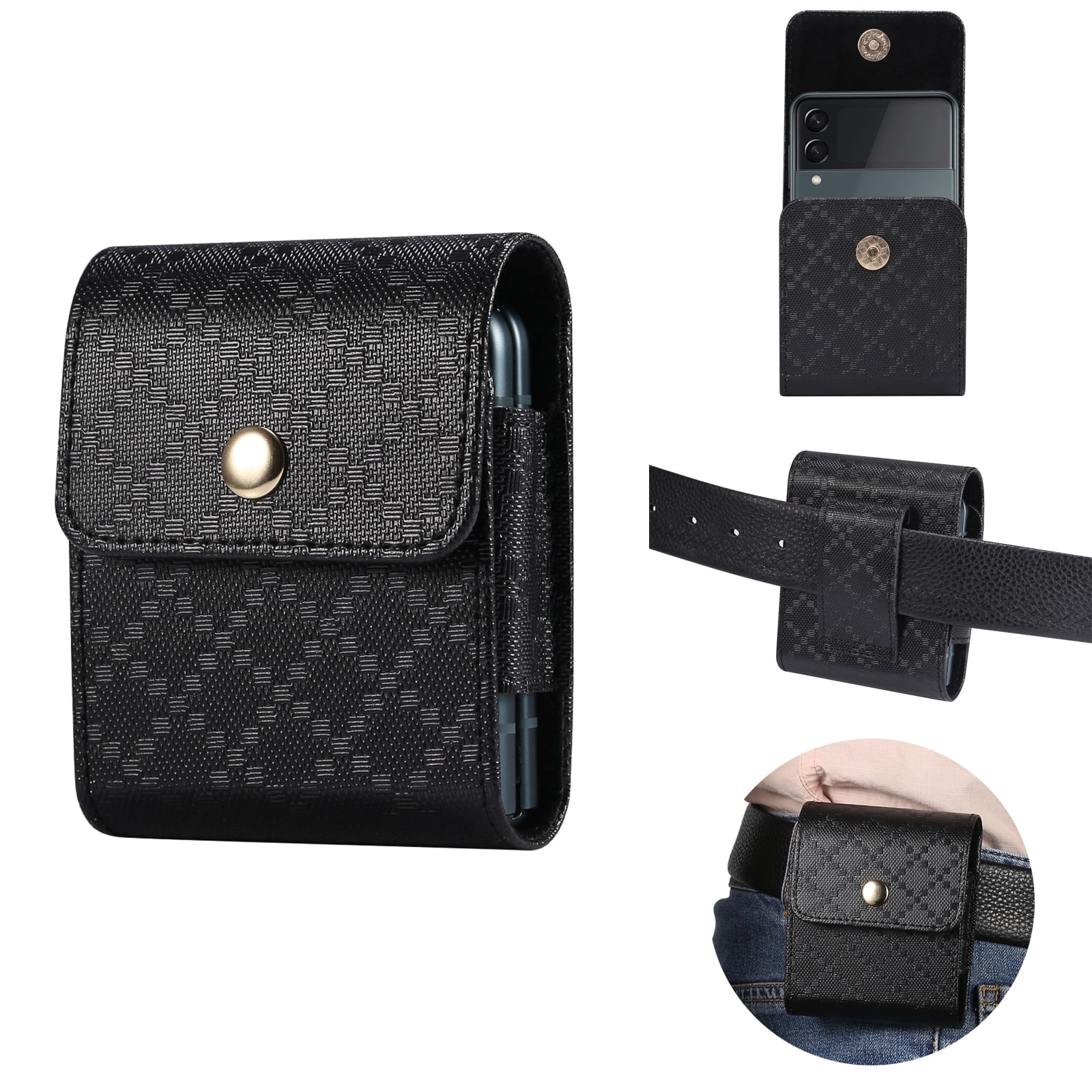 Allytech PU Leather Mobile Phone Holster for Galaxy Z Flip 3 5G 2021 ...