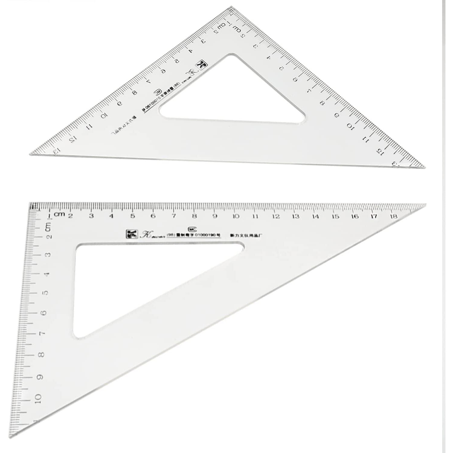 CintBllTer Triangle Ruler Set, 20cm / 7.9-inch Plexiglass Right Angle ...