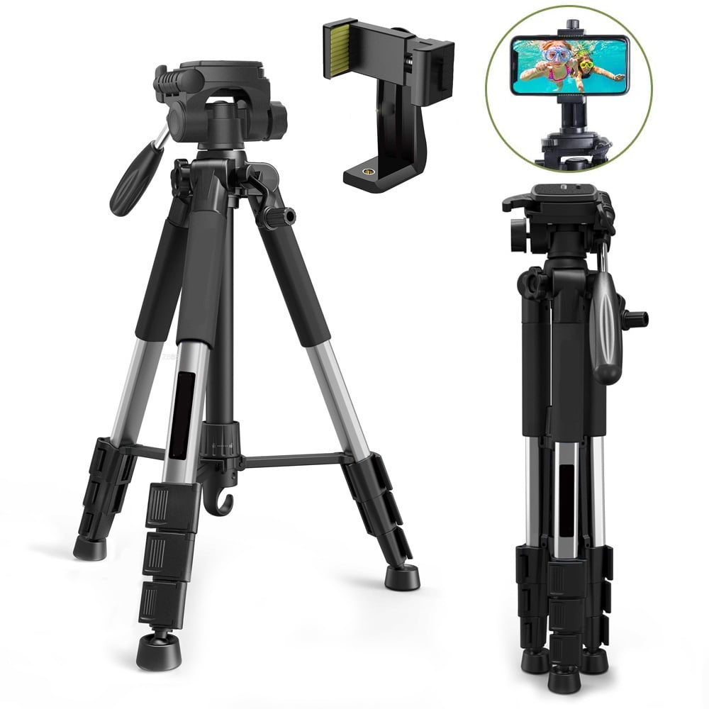axGear Camera Tripod Stand 55 Inch with Universal Phone Holder Carry ...