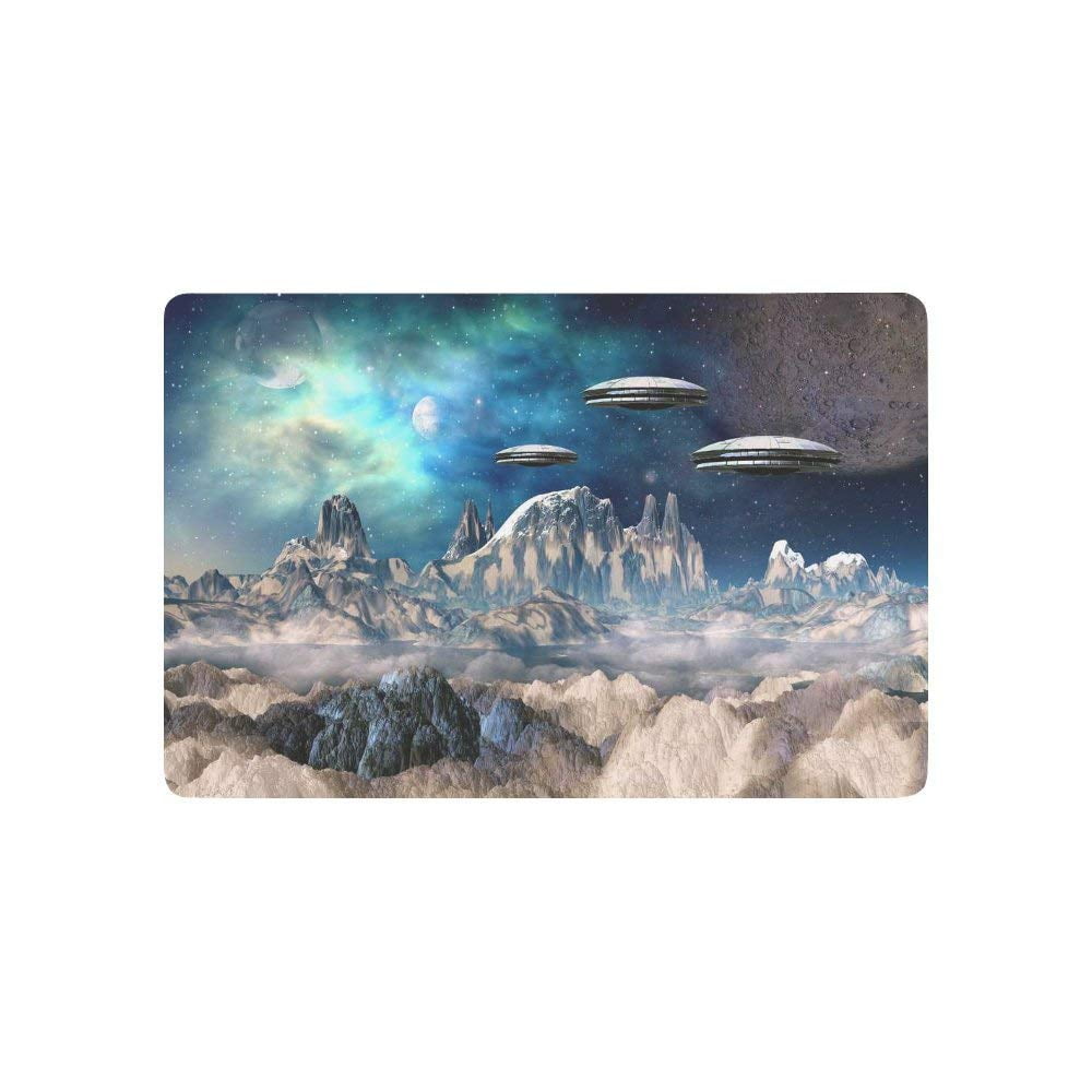 RYLABLUE Fantasy Alien Planet With Spaceships Door Mat Home Decor ...