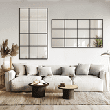 Wall Mirror 30" x 55", Window Pane Grid Mirror Modern Style for Bedroom ...