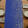 Blue Gold Sparkles Burlap Cotton Table Runner 13x120 Inches Long ...