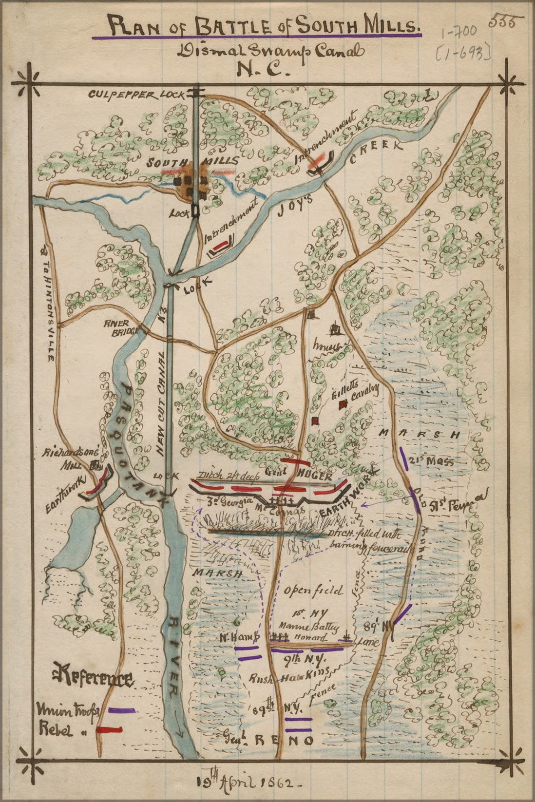 24"x36" Gallery Poster, map of Battle of South Mills. north carolina ...