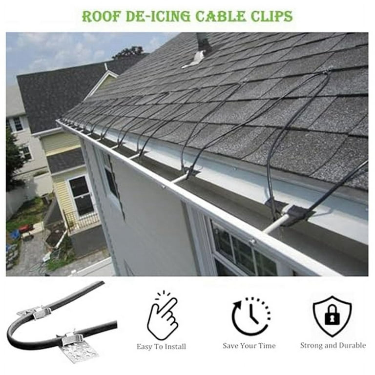 Roof Deicing Cable Roof De-icing Cable Clips, 50 Pack Metal Clip, Heat ...