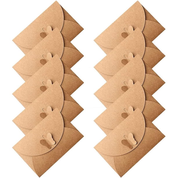 50 Pcs Mini Envelopes, Gift Kraft Paper Envelopes Holders Cute Post ...