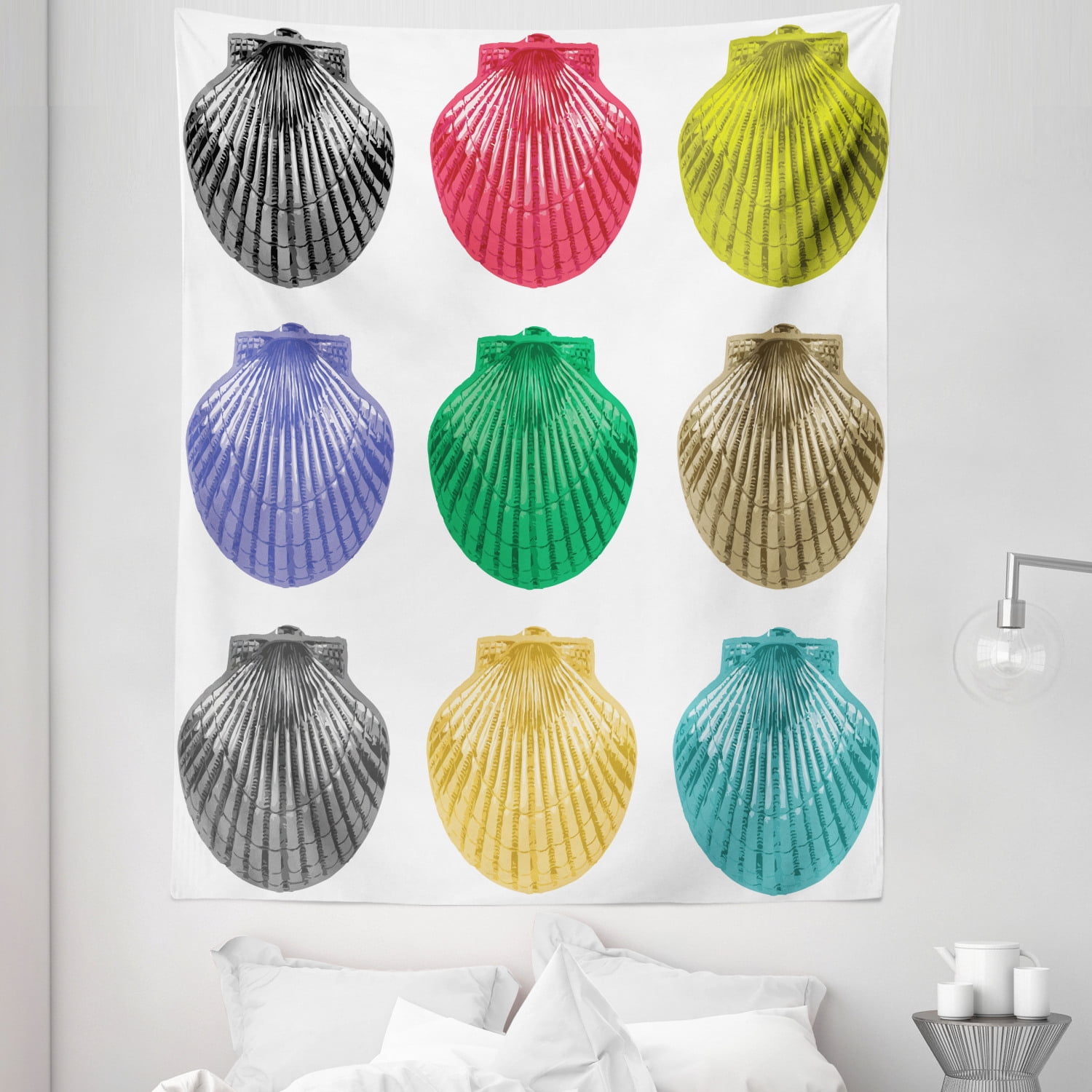 Colorful Tapestry, Colorful Seashells Species Ocean Pop Art Style ...