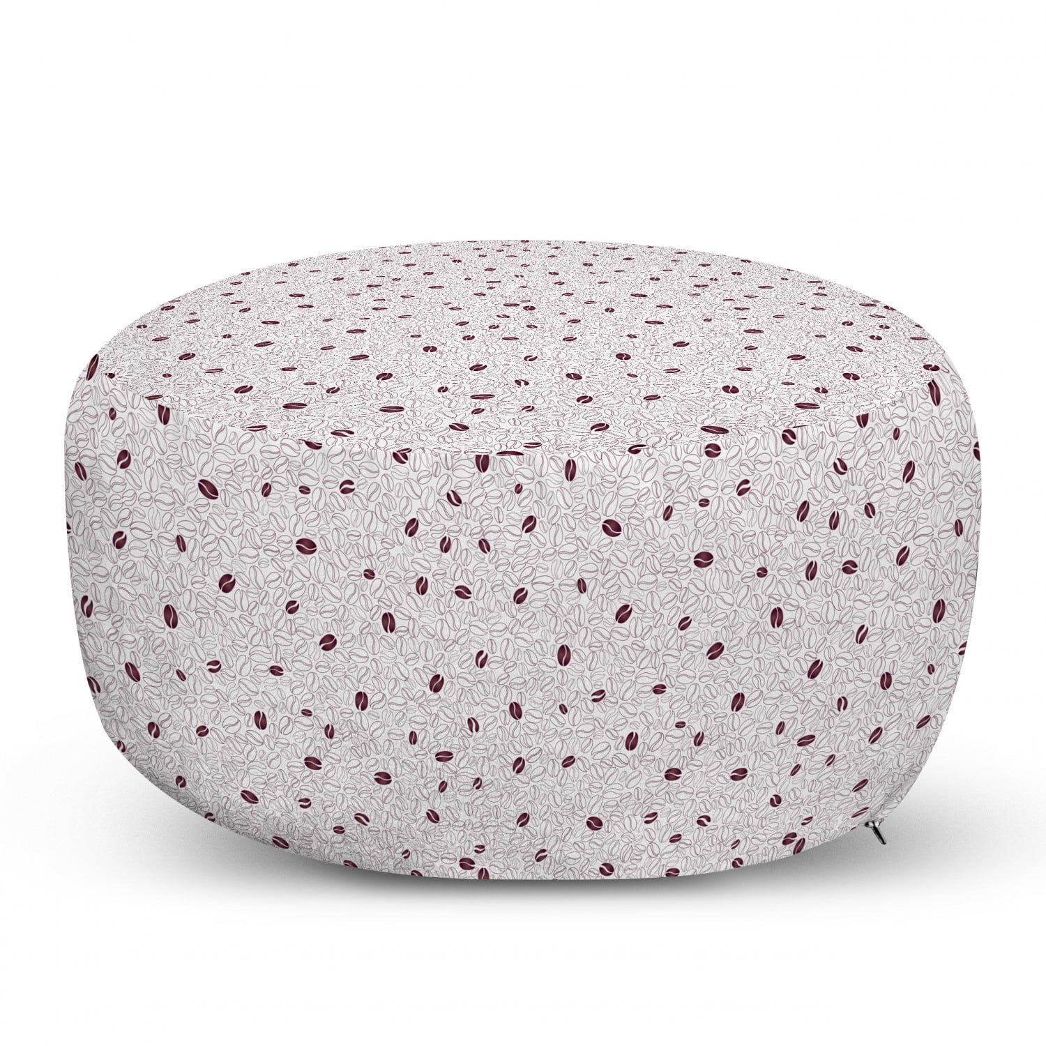 Coffee Pouf Cover with Zipper, Coffee Beans on Plain Background Retro ...