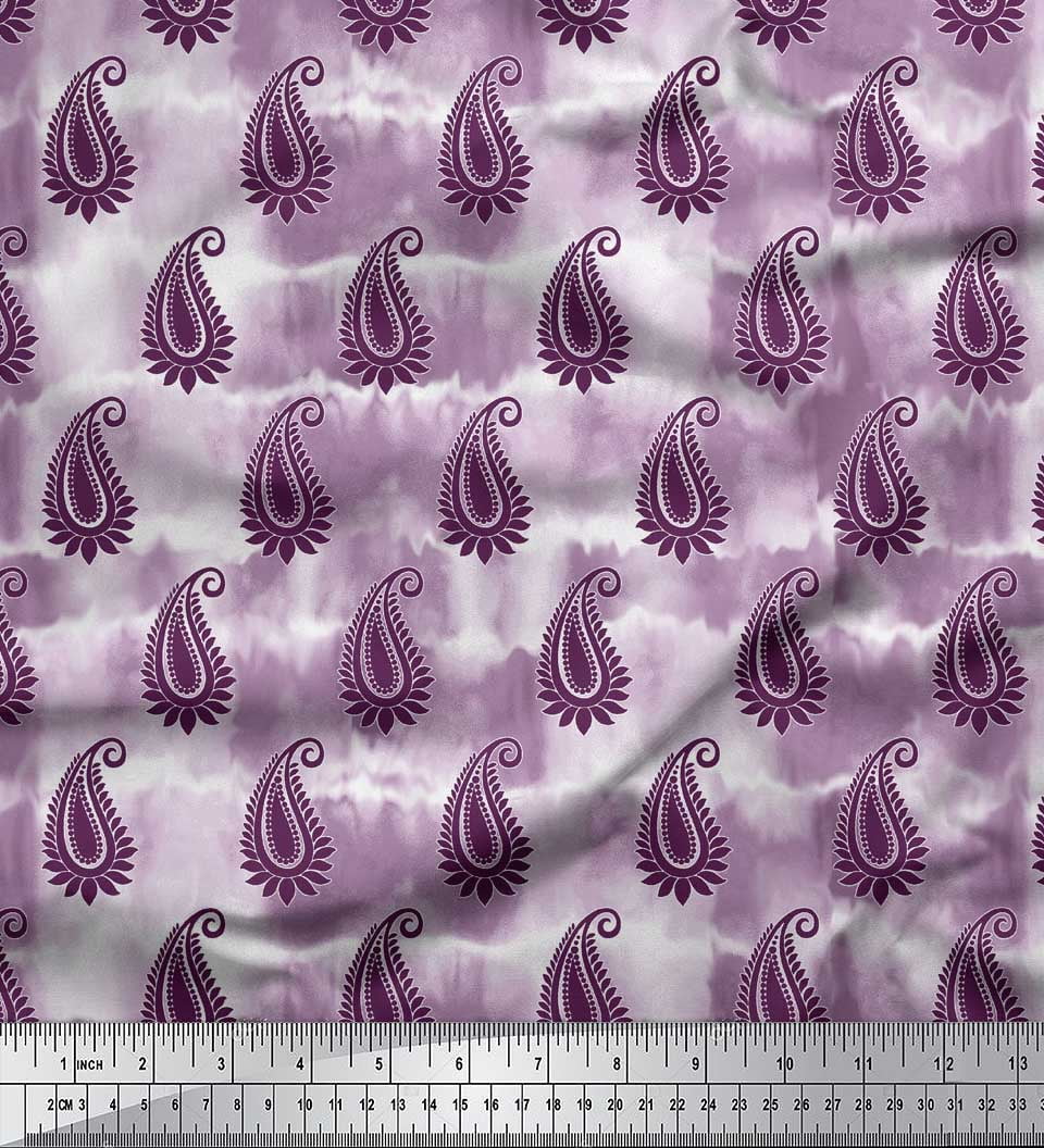 Soimoi Cotton Poplin Fabric Texture & Paisley Print Fabric by The Yard ...