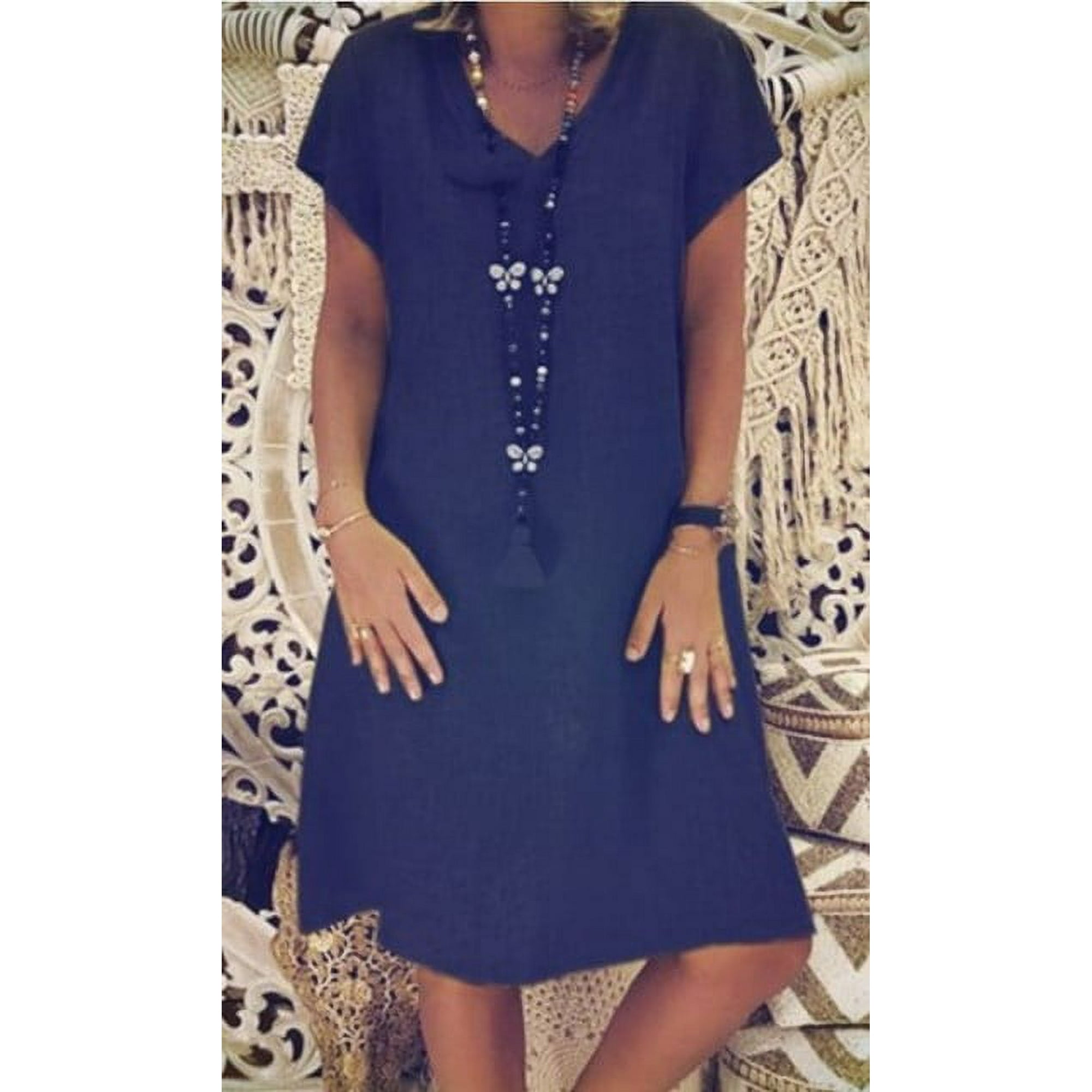 Click here for Junwell Fashion Boho Cotton Linen Dresses Women Su... prices