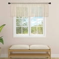 Brown Semi Sheer Valance Curtains Linen Texture Modern Abstract Country ...