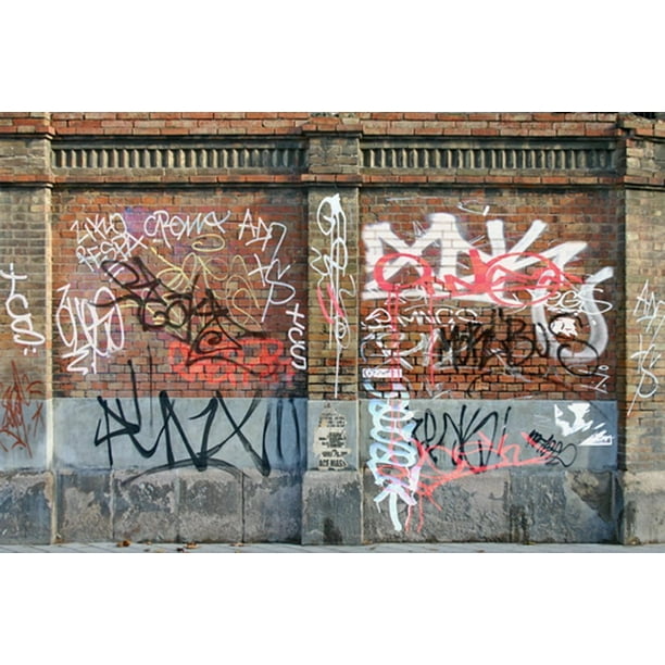 HelloDecor Polyester Fabric 7x5ft Shabby Graffiti Brick Wall ... HelloDecor Polyester Fabric 7x5ft Shabby Graffiti Brick Wall ...