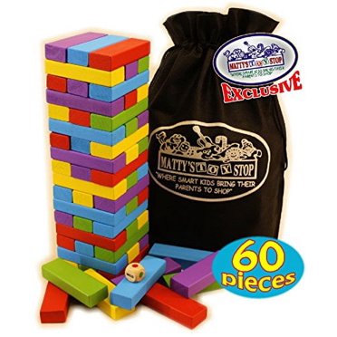 Free Shipping! Giant Wooden Blocks Tower Stacking Game with Dice by Hey ...