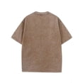 Coffee Color Vintage Distressed Graphic T-Shirt, Round Neck Short ...