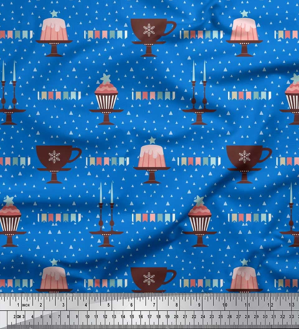 Soimoi Satin Silk Fabric Celebration Flag,Candlestick & Cake Party ...